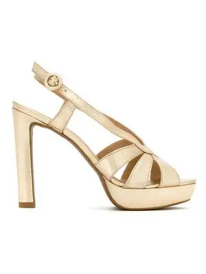 AMIR SLAMA Metallic Leather Platform Sandals