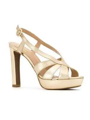 AMIR SLAMA Metallic Leather Platform Sandals
