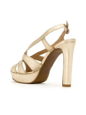 AMIR SLAMA Metallic Leather Platform Sandals