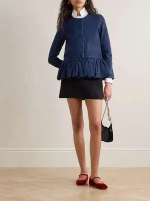 LIBEROWE Denim Peplum Jacket - Blue