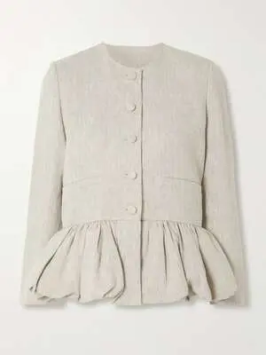 LIBEROWE Linen Peplum Jacket - Sand