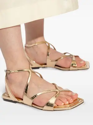 JIMMY CHOO Ayla Strappy Sandals - Gold