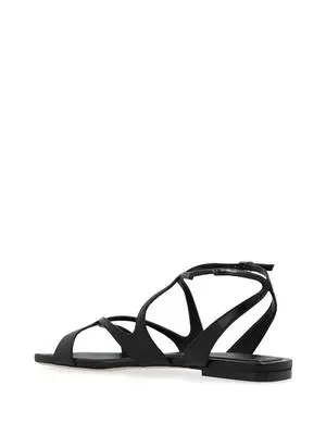 JIMMY CHOO Ayla Flat Sandals - Black