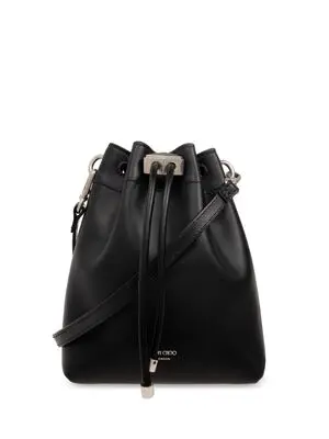 JIMMY CHOO Mini Cinch Leather Shoulder Bag - Black