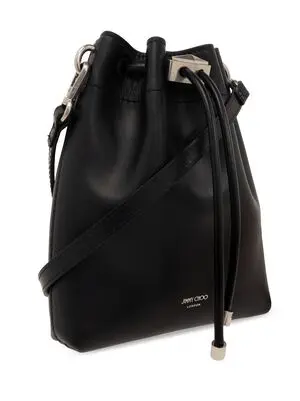 JIMMY CHOO Mini Cinch Leather Shoulder Bag - Black