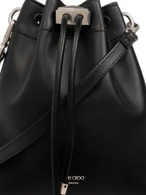 JIMMY CHOO Mini Cinch Leather Shoulder Bag - Black