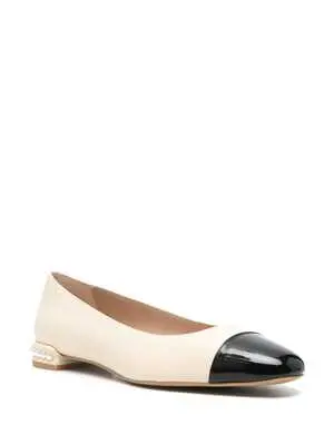 STUART WEITZMAN Pearl Embellished Ballerina Flats