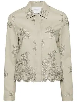 Giambattista Valli Floral-embroidered Twill Shirt
