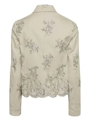 Giambattista Valli Floral-embroidered Twill Shirt