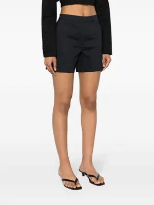 Theory Tailored Linen Blend Shorts - Blue