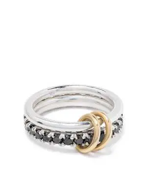 SPINELLI KILCOLLIN 18kt Yellow Gold, Sterling And Diamond Linked Rings - Silver