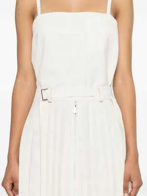 Sacai Pinstriped Pleated Maxi Dress
