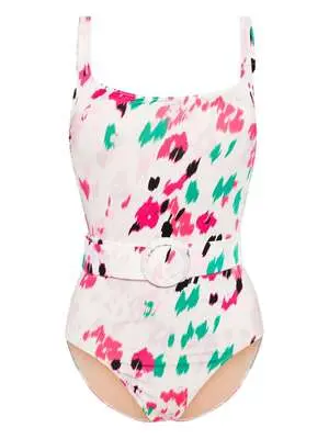 Evarae Cassandra Abstract-print Swimsuit - White