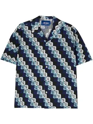 AWAKE NY Logo-print Tencel™ Shirt - Blue