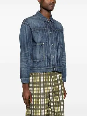 NEIGHBORHOOD Paint-splatter Denim Jacket - Blue