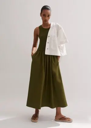 ME+EM Mixed Media Maxi Dress