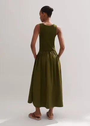 ME+EM Mixed Media Maxi Dress