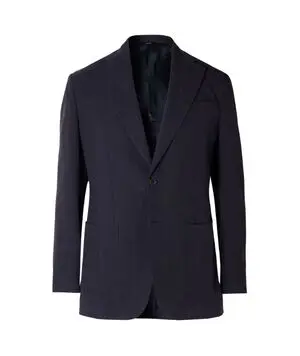 Thom Sweeney Unstructured Linen Suit Jacket Navy