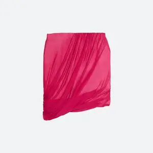 Helmut Lang Silk Bubble Mini Skirt - Fuchsia