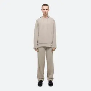 Helmut Lang Cotton Fleece Relaxed Fit Hoodie - Sand