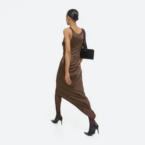 Helmut Lang Jersey Scarf Hem Tank Dress - Mushroom