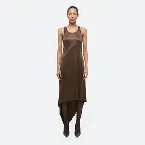 Helmut Lang Jersey Scarf Hem Tank Dress - Mushroom