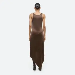 Helmut Lang Jersey Scarf Hem Tank Dress - Mushroom