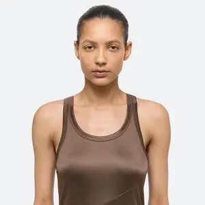 Helmut Lang Jersey Scarf Hem Tank Dress - Mushroom