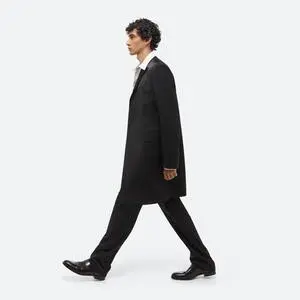 Helmut Lang Virgin Wool Tuxedo Car Coat