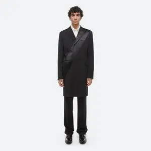 Helmut Lang Virgin Wool Tuxedo Car Coat