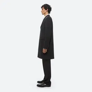 Helmut Lang Virgin Wool Tuxedo Car Coat