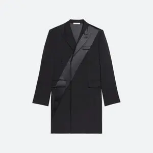 Helmut Lang Virgin Wool Tuxedo Car Coat