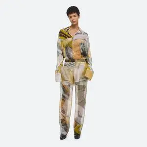 Helmut Lang Printed Silk Car Trouser