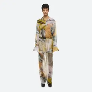 Helmut Lang Printed Silk Car Trouser