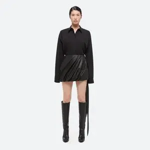 Helmut Lang Leather Bubble Mini Skirt