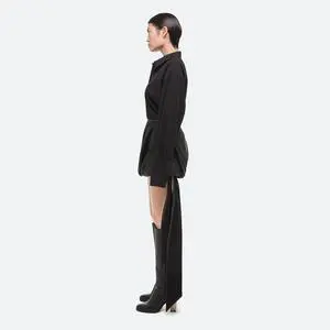 Helmut Lang Leather Bubble Mini Skirt