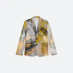 Helmut Lang Printed Silk Organza Blazer