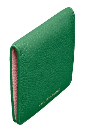 MAISON DE SABRE Leather Compact Mirror - Emerald Lily