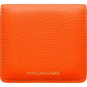 MAISON DE SABRE Leather Compact Mirror - Manhattan Sandstone