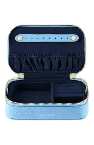 MAISON DE SABRE Leather Jewellery Case - Sky Blue