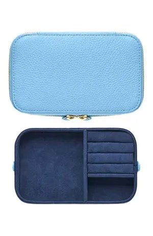 MAISON DE SABRE Leather Jewellery Case - Sky Blue