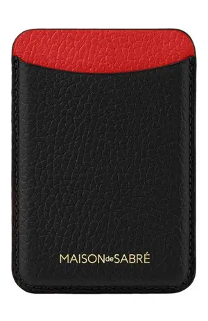 MAISON DE SABRE Leather Magsafe Wallet - Pomegranate Caviar