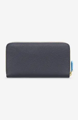 MAISON DE SABRE Long Leather Zip Wallet - Graphite Sky