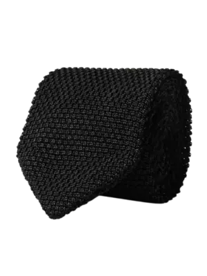 Mr P. Knitted Silk Tie - Black