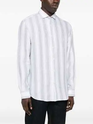 Brunello Cucinelli Striped Linen Shirt - White