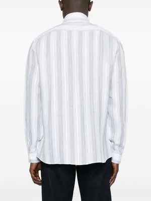 Brunello Cucinelli Striped Linen Shirt - White