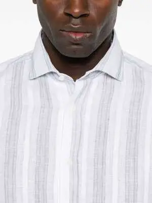 Brunello Cucinelli Striped Linen Shirt - White