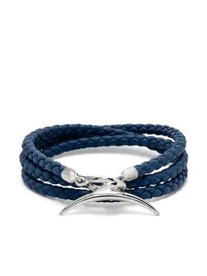 SHAUN LEANE Recycled Sterling Silver And Leather Quill Bracelet Blue