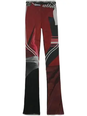 Ottolinger Sheer Mesh Printed Leggings - Red