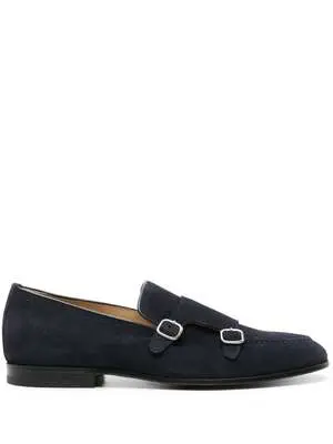 SCAROSSO Ernesto Suede Monk Shoes - Blue